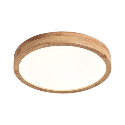 Schindora Wooden LED Ceiling Light,20 W Cool White 6000 k 1600 LM,Round ...
