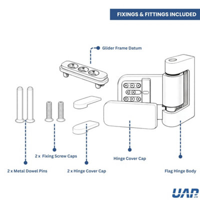 Schlosser Technik Flip Axis 3D Adjustable Flag Hinge for uPVC Doors ...