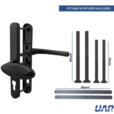 Schlosser Technik Lever Pad Back Set Door Handle Pair for uPVC Doors ...