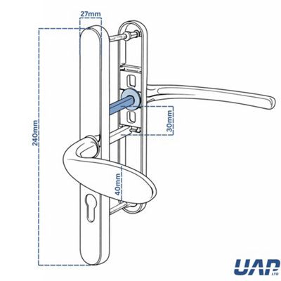 Schlosser Technik Lever Pad Back Set Door Handle Pair for uPVC Doors ...