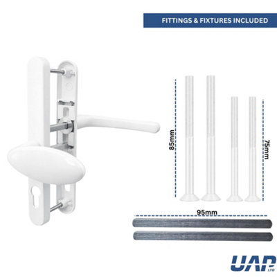 Schlosser Technik Lever Pad Back Set Door Handle Pair for uPVC Doors ...