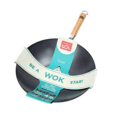 School of Wok Wok Star 12" / 30cm Non-Stick Carbon Steel Heavy Duty Wok ...