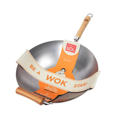 School of Wok Wok Star 14" / 35cm Carbon Steel Heavy Duty Wok | DIY at B&Q