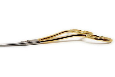 Scissors: Embroidery: Gold-Plated: Double Curved: 9cm or 3.5in