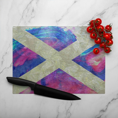 Scotland Flag Glass Chopping Board