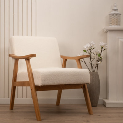 Scottish Everlastings Cream Boucle Chair (Flat Arms)