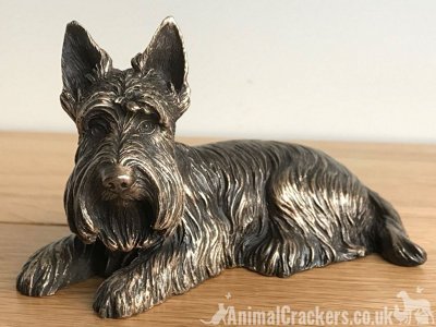 Scottish Terrier figurine in heavy weight cold cast bronze, Scottie Dog ...