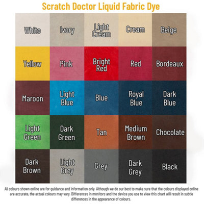 Scratch Doctor Liquid Fabric Dye Paint for sofas, clothes and furniture 250ml Medium Brown