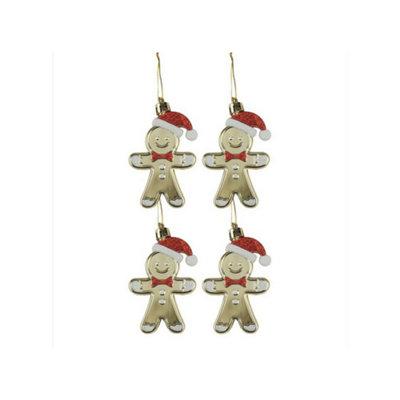 Scream Machine Gingerbread Man Christmas Tree Decoration (Pack of 4 ...