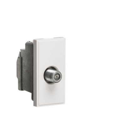 Screened SAT TV Outlet Module 25 x 50mm - White