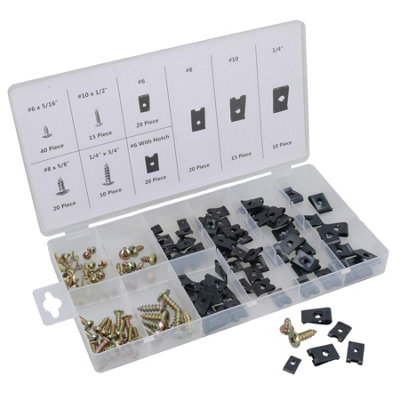 SCREW AND U TYPE CUSHION SPEED CLIPS ASSORTMENT KIT FASTENER TRIM PANEL ...
