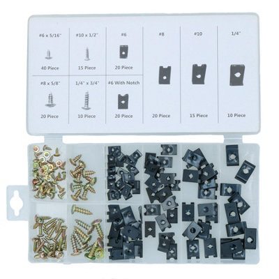 Screw And U Type Cushion Speed Clips Assortment Kit Fastener Trim Panel ...