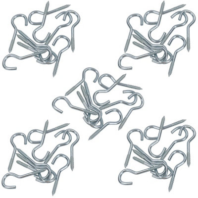 Screw Hook Fasteners Hangers Zinc Coated Finish 12mm Dia 45mm length ...