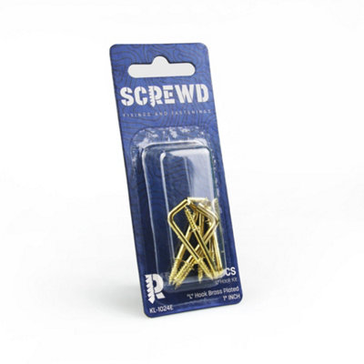 SCREWD 25mm Brass Plated L Hook for Creating Extra Room in the Kitchen ...