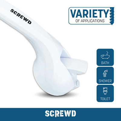 SCREWD 400mm Bathroom Suction Cup Shower and Bath Aid Handle for Extra ...