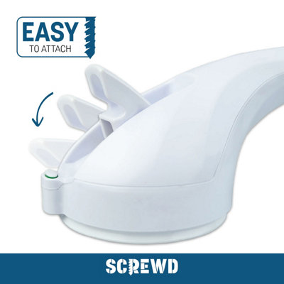 SCREWD 400mm Bathroom Suction Cup Shower and Bath Aid Handle for Extra ...