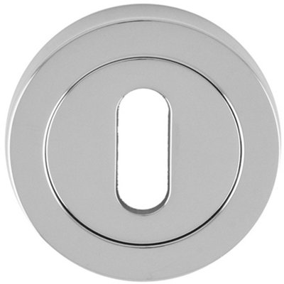 Screwless Round EURO Profile Escutcheon - Polished Chrome 50mm Key Door ...
