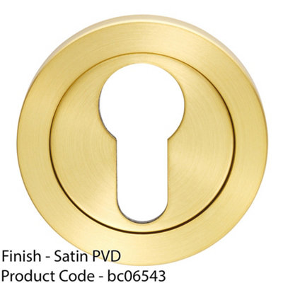 SCREWLESS ROUND EURO PROFILE ESCUTCHEON - SATIN PVD 52MM KEY COVER PLATE