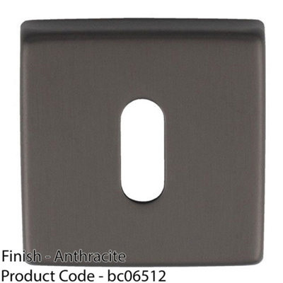 SCREWLESS SQUARE STANDARD PROFILE ESCUTCHEON - ANTHRACITE 50MM LOCK KEY ...