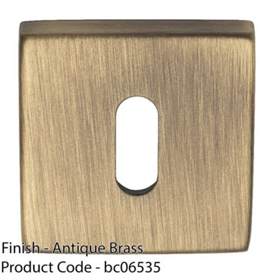 Screwless Square Standard Profile Escutcheon - Antique Brass 50mm Lock ...