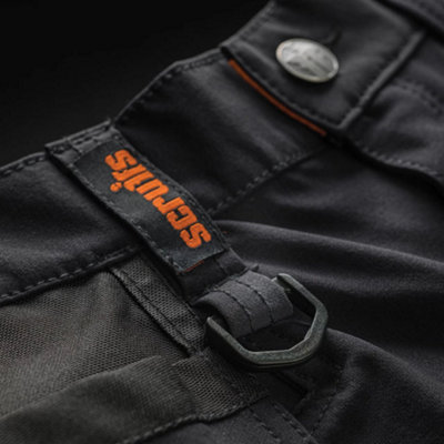 Scruffs Pro Flex Plus Trade Work Trousers Black - 28R