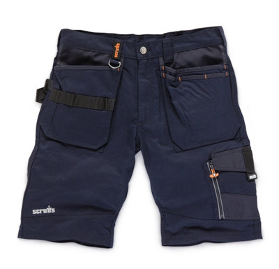 Scruffs Trade Work Shorts Ink Blue Navy with Multiple Pockets - 40in Waist