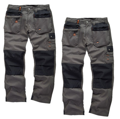 Scruffs WORKER PLUS TWIN PACK Graphite Grey Work Trousers with Holster ...