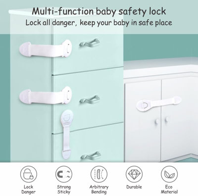 SD, Child Safety Cupboard Straps Door Locks for Cabinets Drawers ...