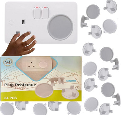 SD, Plug Socket Covers UK Plastic Outlet Protectors Baby Safety Shock ...