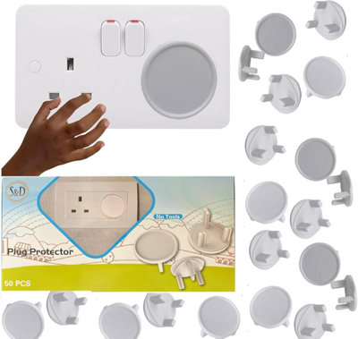 SD, Plug Socket Covers UK Plastic Outlet Protectors Baby Safety Shock ...