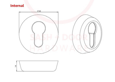 SDH Internal Security Escutcheon - PVD Gold