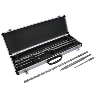 SDS Plus Shank Masonry Drill And Chisel Bit Set Tungsten Carbide Tips 10pc