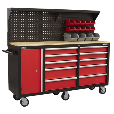 Sealey 10 Drawer Mobile Work Station Backboard Hands Free Shoulder ...