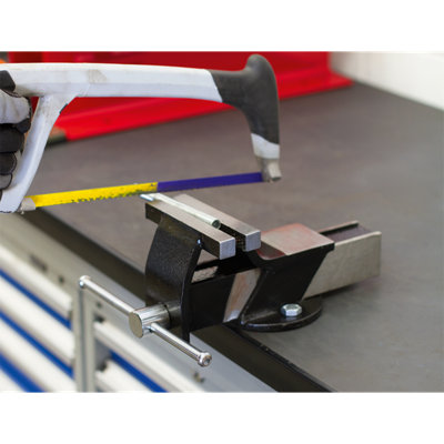 Sealey 100mm Steel Fabricated Bench Mounting Vice With Anvil At Rear S01081