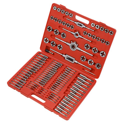 Sealey 110 Pieces Tap & Die Set Supplied Heavy Duty Storage Case Metric ...