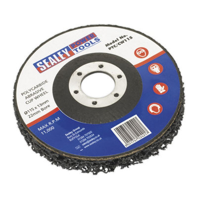 Sealey 115 x 13mm Polycarbide Abrasive Cup Wheel - 22mm Bore PTC/CW115