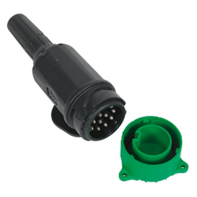 Sealey 12V 13-Pin Euro Towing Plug from Plastic With Rubber Grommet TB53