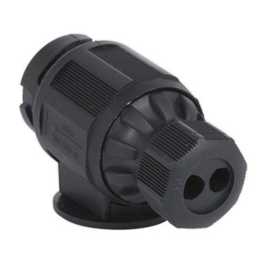 Sealey 12V 13-Pin Plastic Euro Towing Plug Twin Inlet Double Cable ...