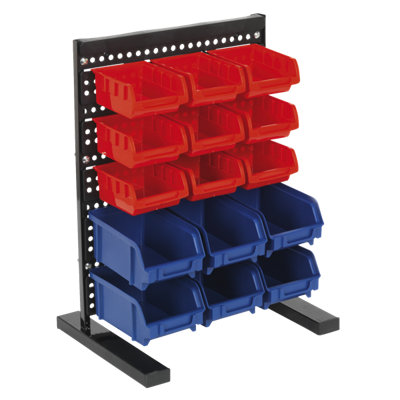 Sealey 15 Bin Bench Mounting Storage System With Composite Back Panel ...