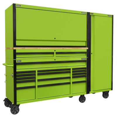 Sealey 15 Drawer 1549mm Mobile Trolley Worktop Hutch Side Locker ...