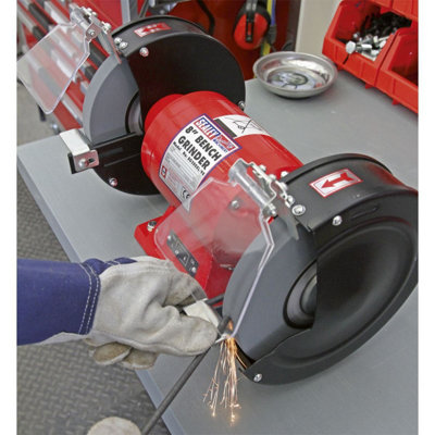 Sealey 230V Workshop Bench Grinder Eye Shields Included 200mm 560W BG200XL
