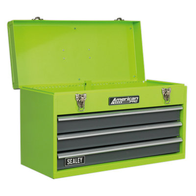 Sealey 3 Drawers Portable Tool Chest Hi-Vis 93 Pieces & Tool Kit ...