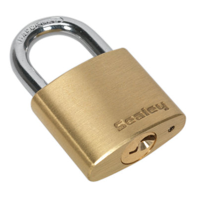 Sealey 30mm Brass Body Padlock With Corrosion Resistant Brass Body PL100