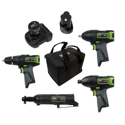 Sealey 4 x 10.8V SV10.8 Series Cordless Combo Kit - 2 Batteries ...