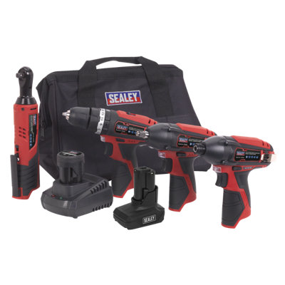 Sealey 4 x 12V SV12 Series Cordless Power Tool Combo Kit CP1200COMBO