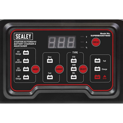 Sealey 6/12V 150A Starter/15A Automatic Battery Charger & Maintainer ...