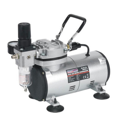 Sealey AB900 Mini Air Brush Compressor Quiet 120w Respray Compressor ...