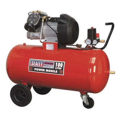 Sealey Air Compressor 100L V-Twin Direct Drive 3hp SAC10030