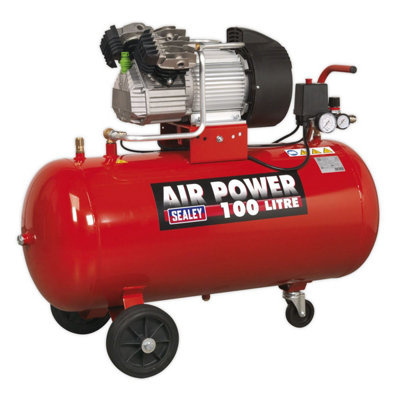 Sealey Air Compressor 100L V-Twin Direct Drive 3hp SAC10030