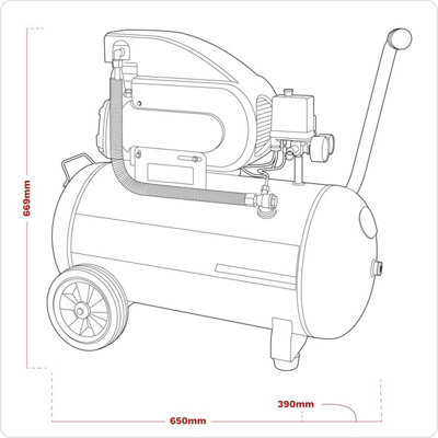 Sealey Air Compressor 50L Direct Drive 2hp SAC5020A